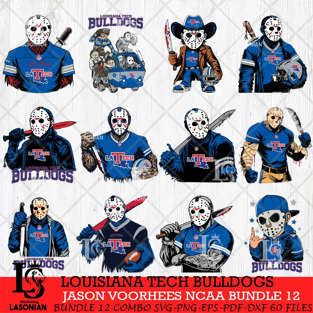 Louisiana Tech Bulldogs Jason Voorhees Horror Bundle 12 SVG – lasoniansvg