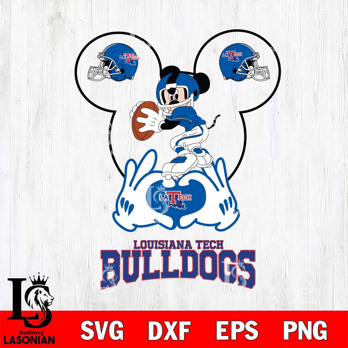 Louisiana Tech Bulldogs Mickey Heart Rugby – lasoniansvg