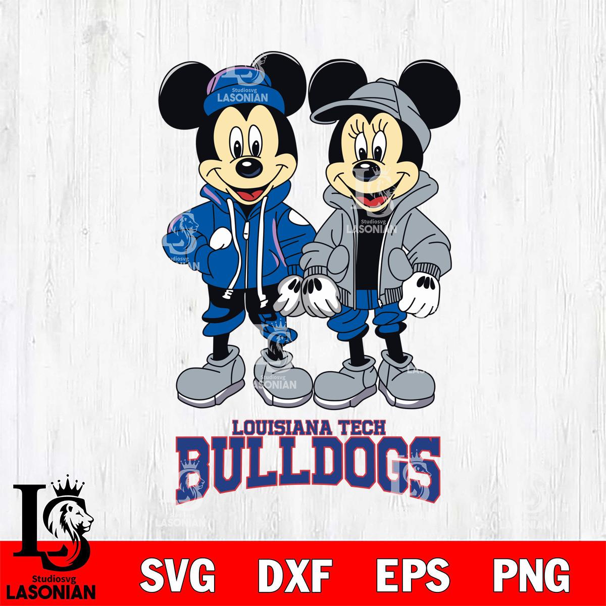 Louisiana Tech Bulldogs Mickey Minnie Mouse Football – lasoniansvg