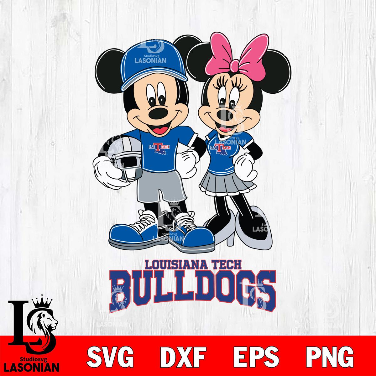 Louisiana Tech Bulldogs Mickey Minnie Mouse Helmet – lasoniansvg
