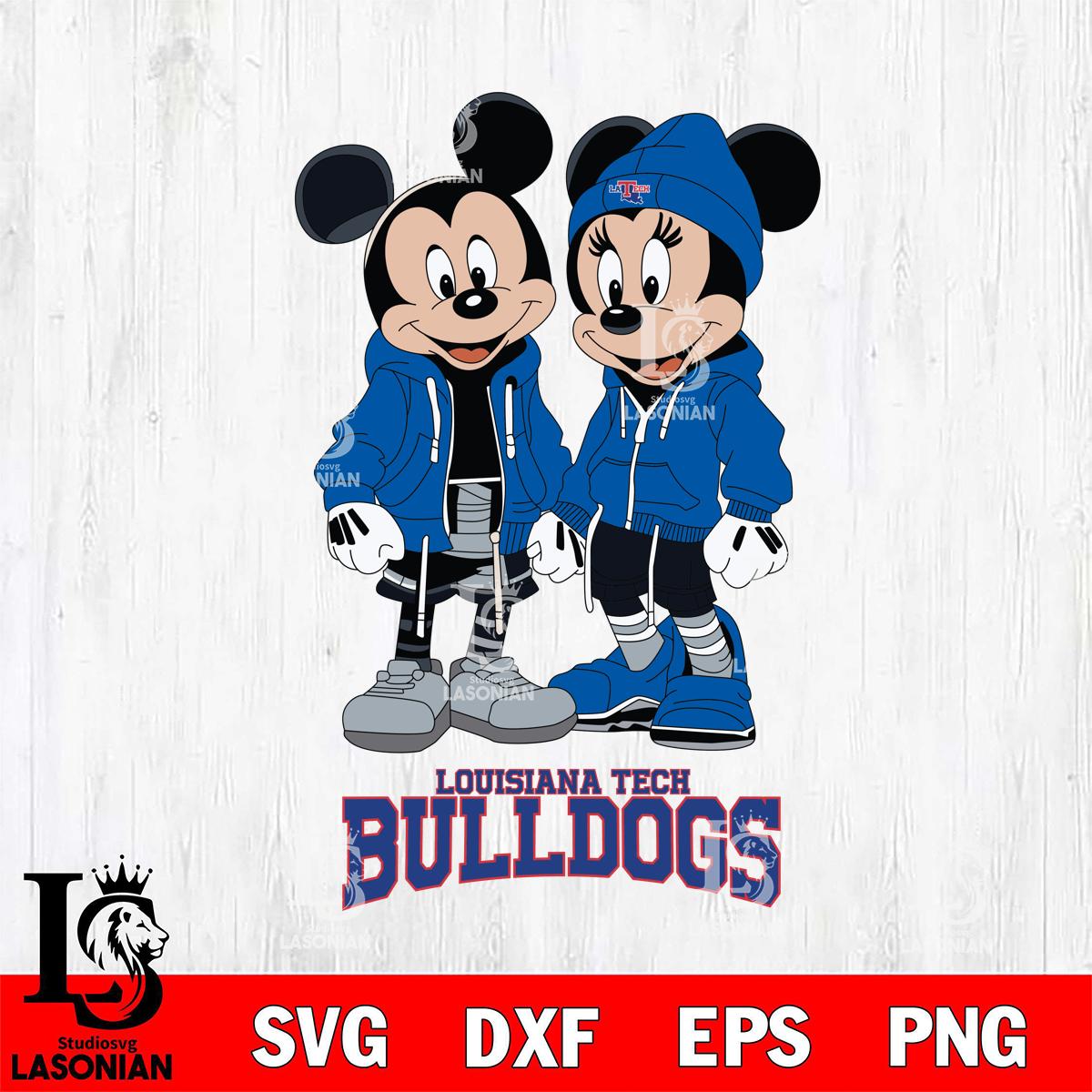 Louisiana Tech Bulldogs Mickey Minnie Mouse Rugby – lasoniansvg