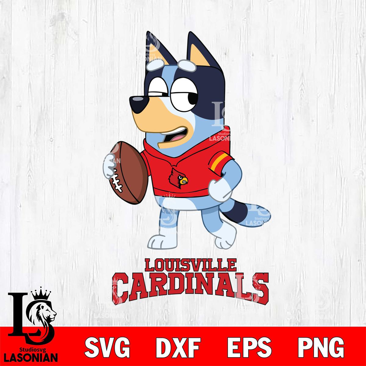 Louisville Cardinals Bluey Football Sport – lasoniansvg