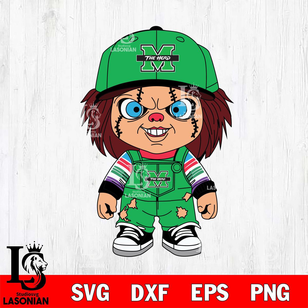 Marshall Thundering Herd Chucky Football Horror Halloween – lasoniansvg