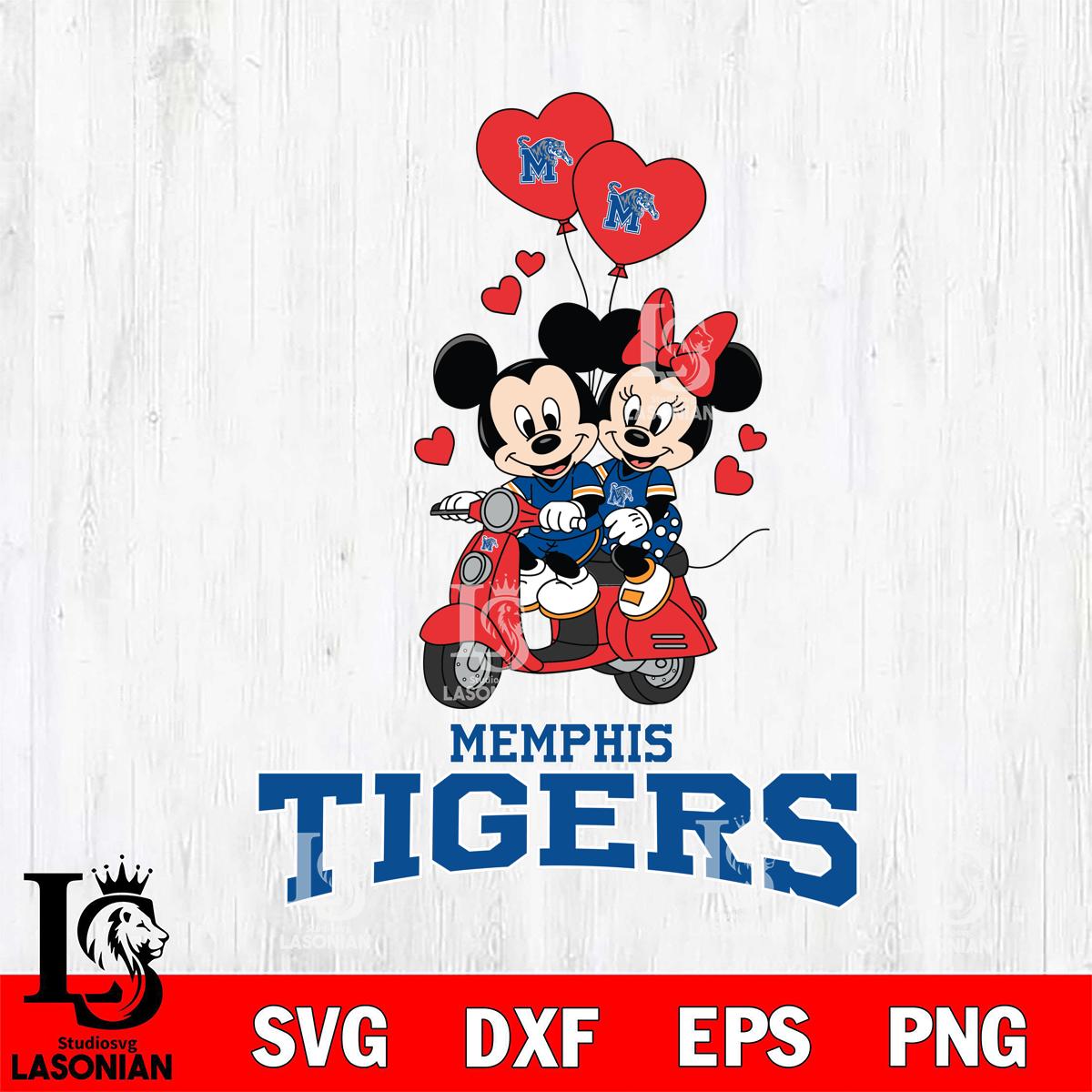 Memphis Tigers Mickey and Minnie Mouse Valentine File Cut, NCAA SVG DXF ...