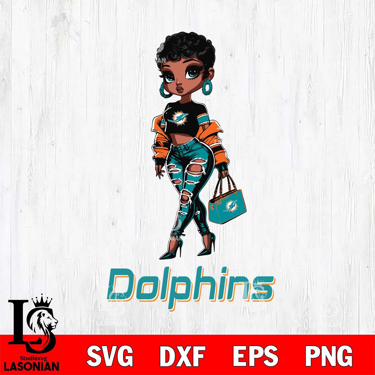 Miami Dolphins Beautiful Black Fan Girl – lasoniansvg