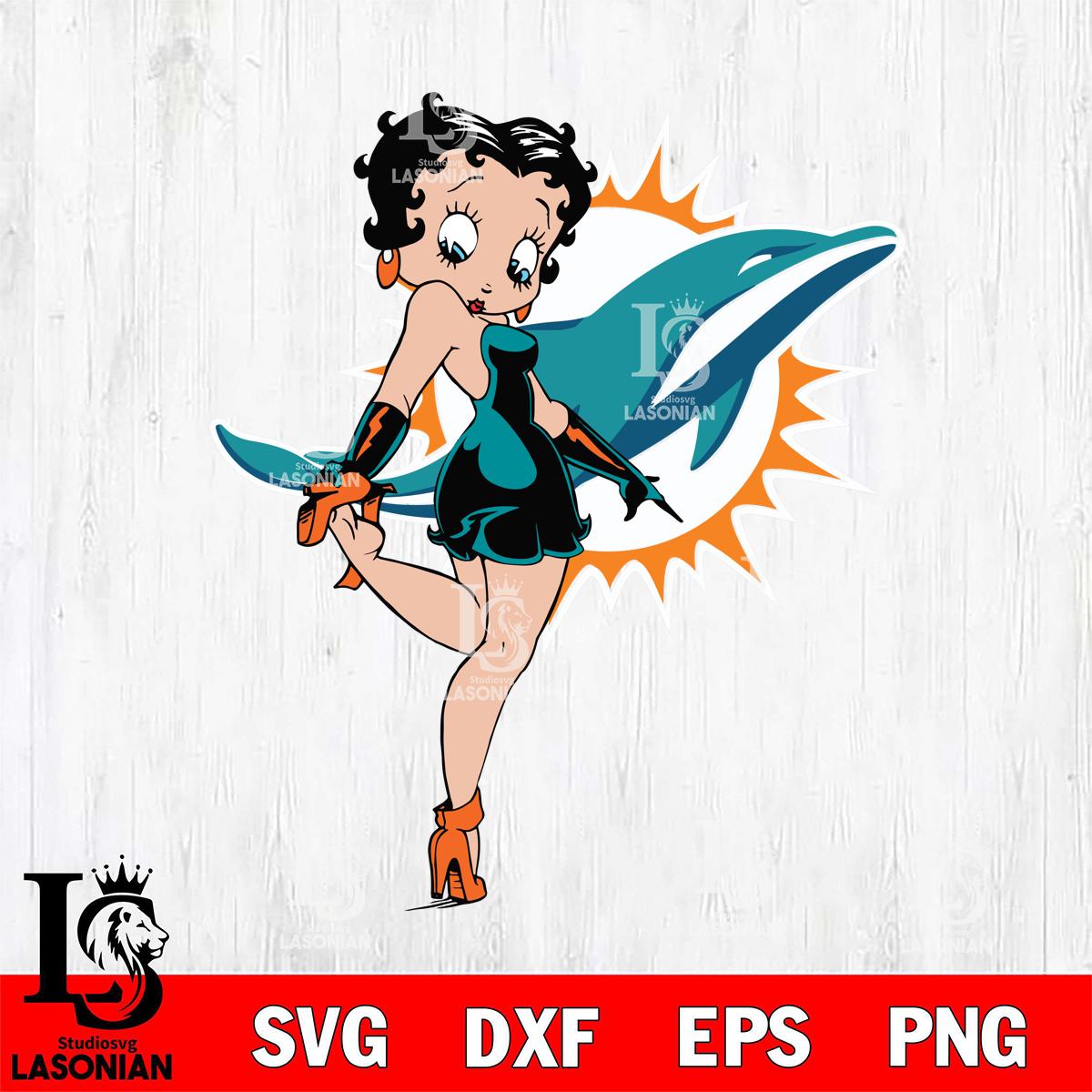 Miami Dolphins Betty Boop Girl Fan – lasoniansvg