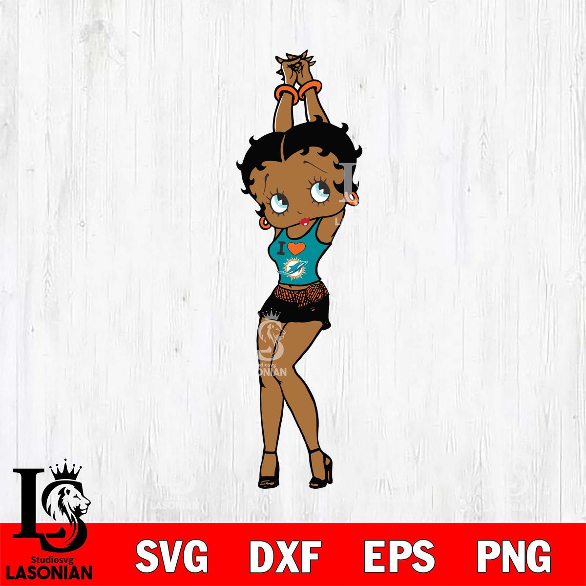 Miami Dolphins Betty Boop Love SVG – lasoniansvg