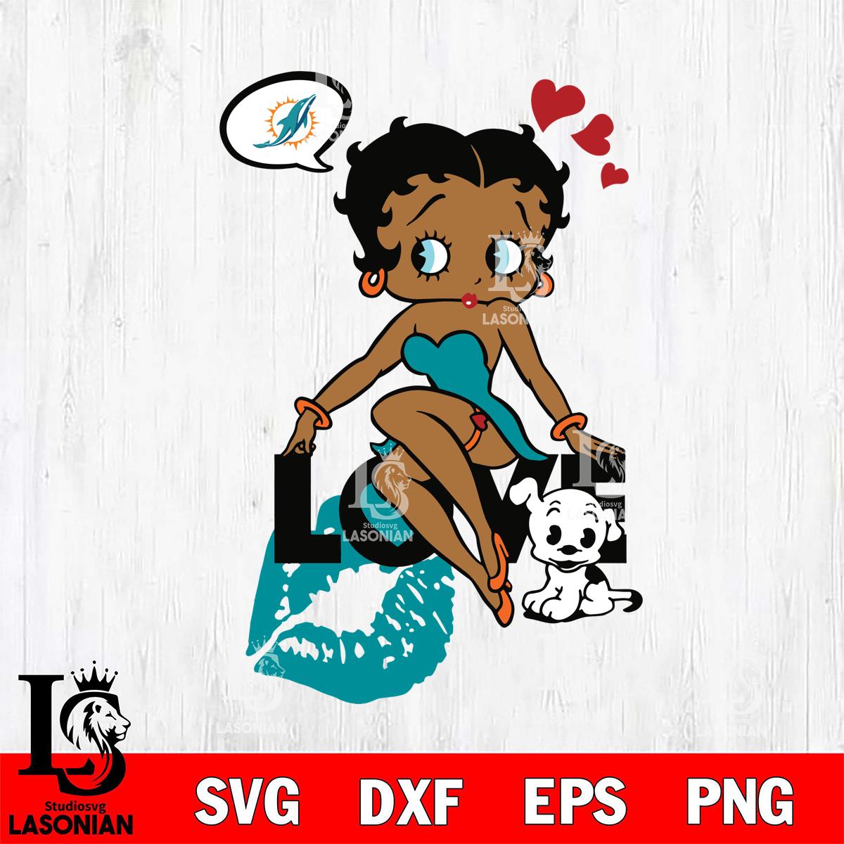 Miami Dolphins Betty Boop Love SVG 2 – lasoniansvg