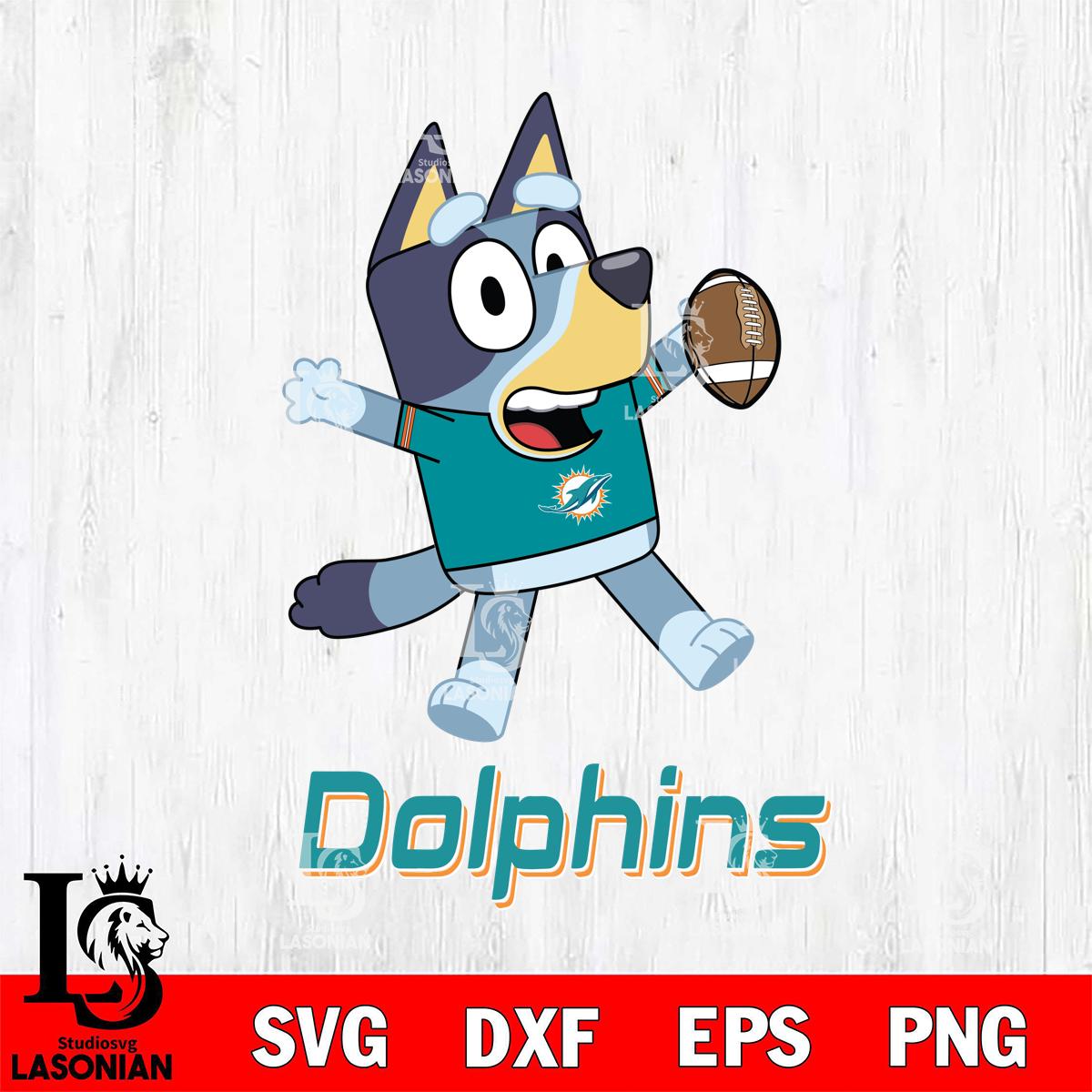 Miami Dolphins Bluey Sport Football – lasoniansvg
