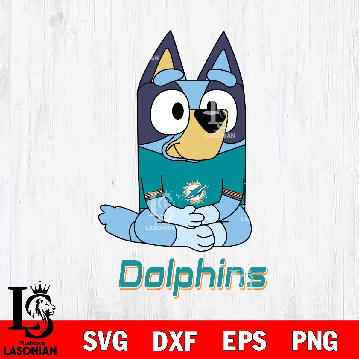 Miami Dolphins Bluey Styles Football – lasoniansvg