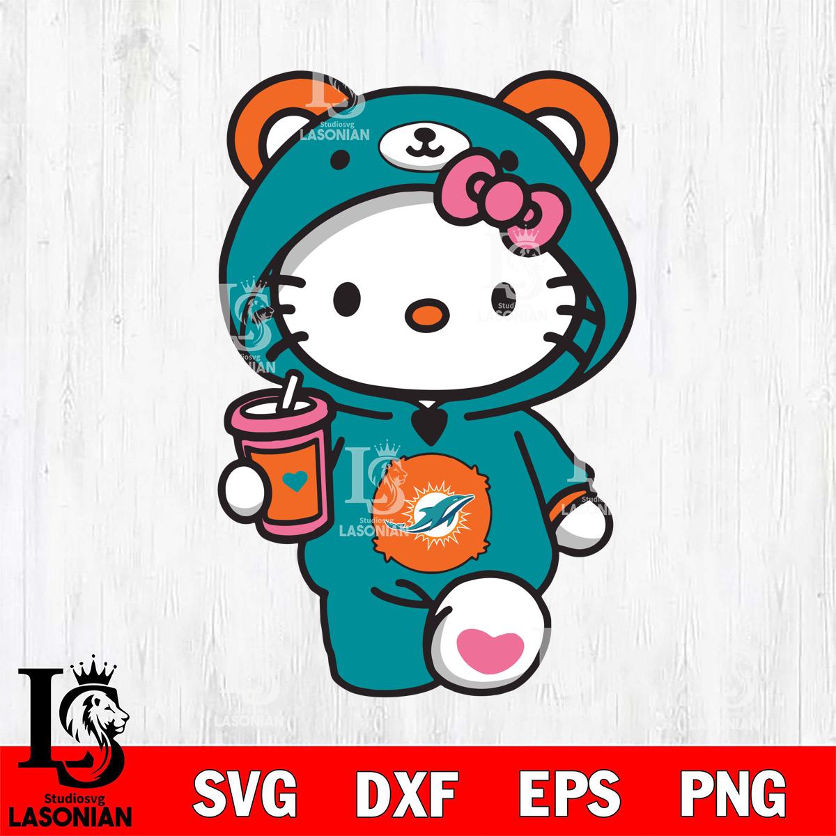 Miami Dolphins Cute Hello Kitty – lasoniansvg