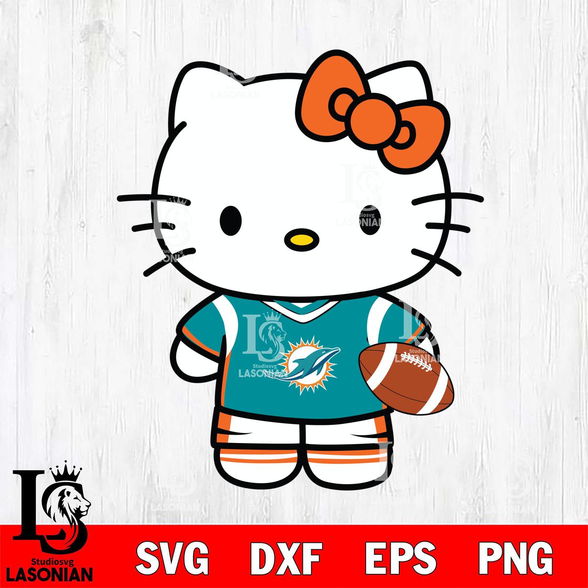 Miami Dolphins Cute Hello Kitty Football 8 – lasoniansvg
