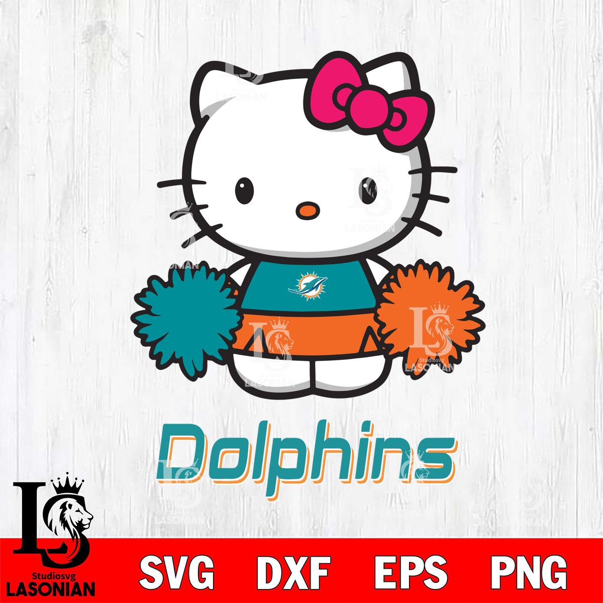 Miami Dolphins Hello Kitty Cheerleader 2 – lasoniansvg