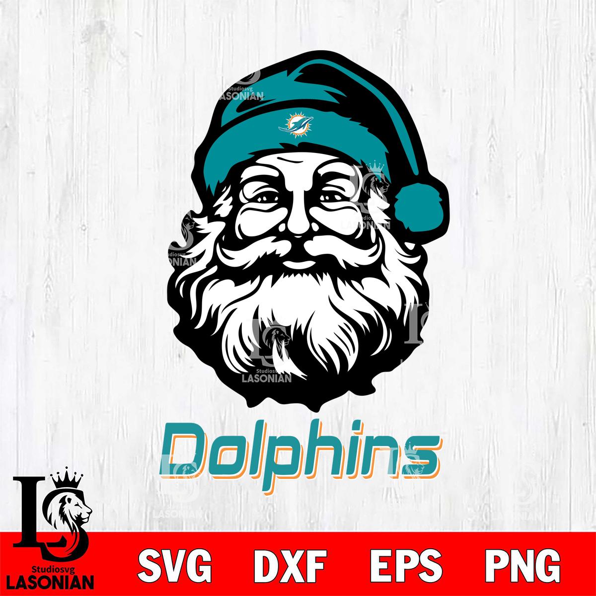 Miami Dolphins Santa Claus Christmas – lasoniansvg