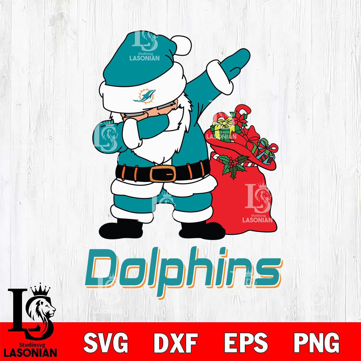 Miami Dolphins Santa Dabbing Christmas – lasoniansvg