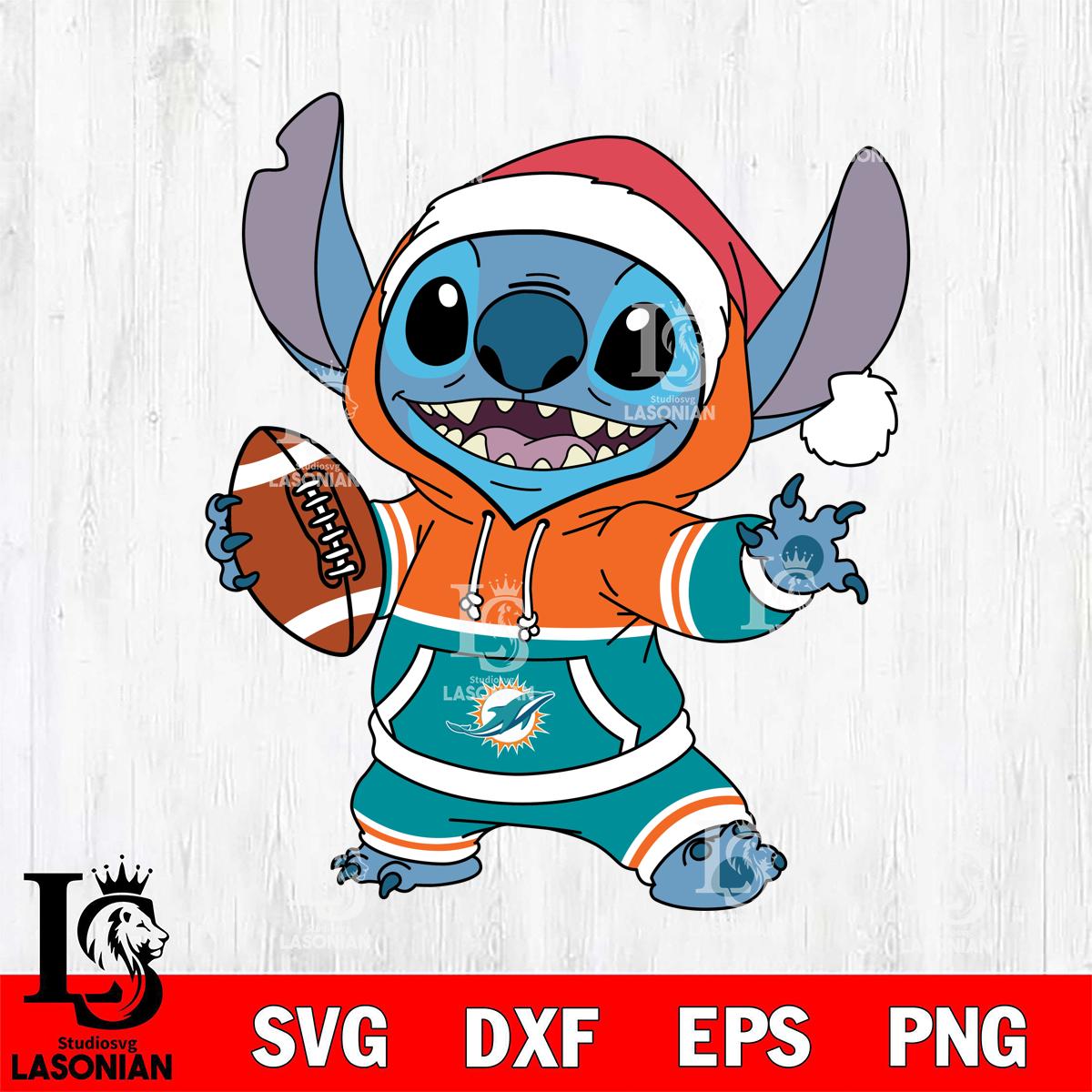 Miami Dolphins Stitch Football Christmas – lasoniansvg