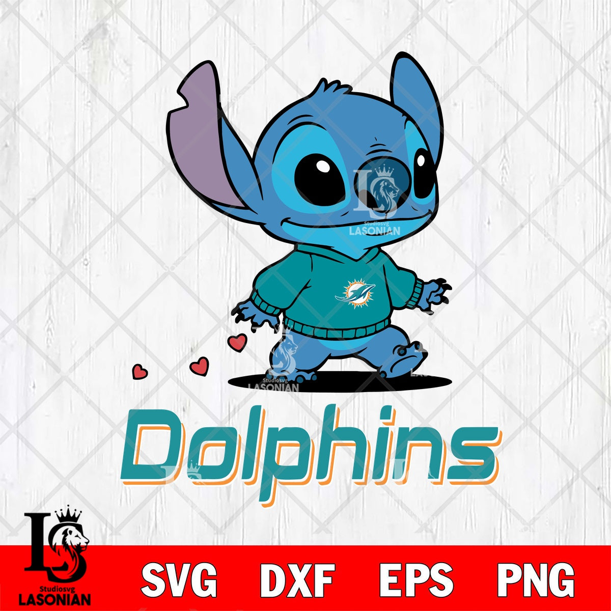 Miami Dolphins Stitch walking cartoon File cut , Criucut , Digital ...