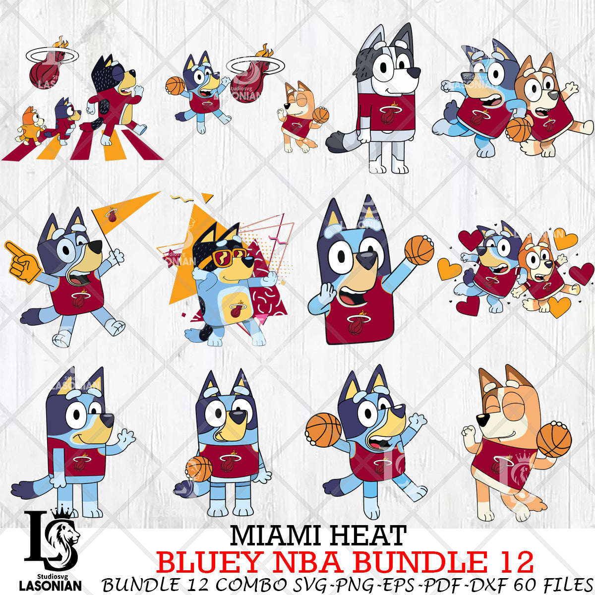 Miami Heat Bluey NBA Bundle 12 – lasoniansvg
