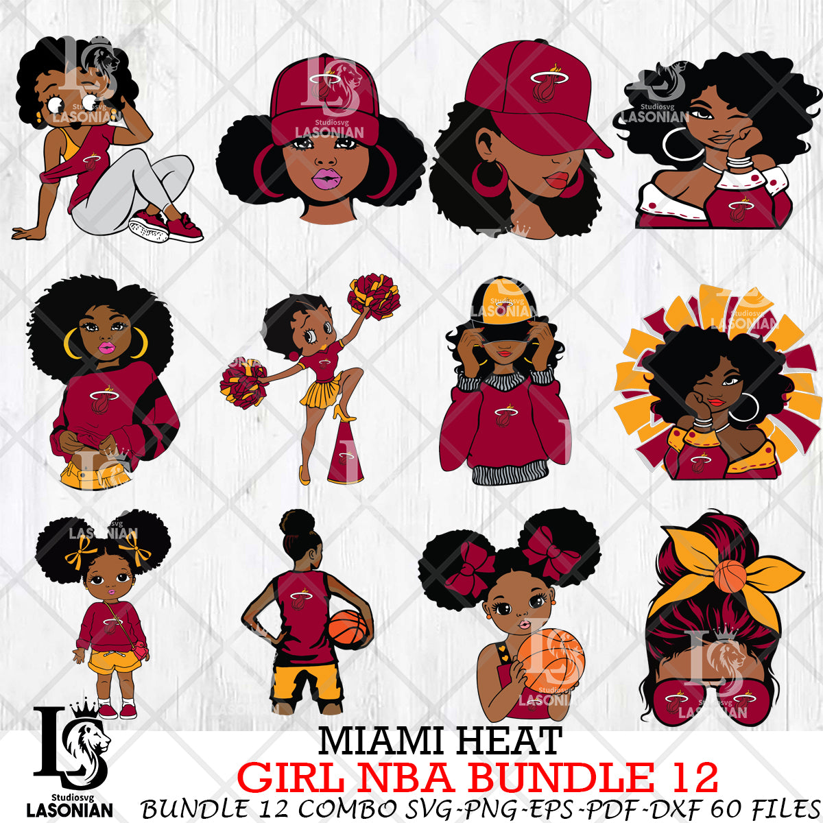 Miami Heat Girl NBA Bundle 12 – lasoniansvg