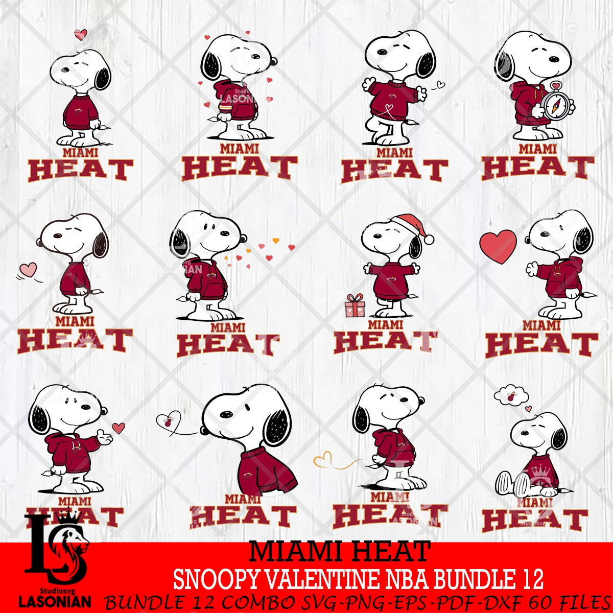 Miami Heat Snoopy Valentine Football NBA Bundle File cut , Criucut ...