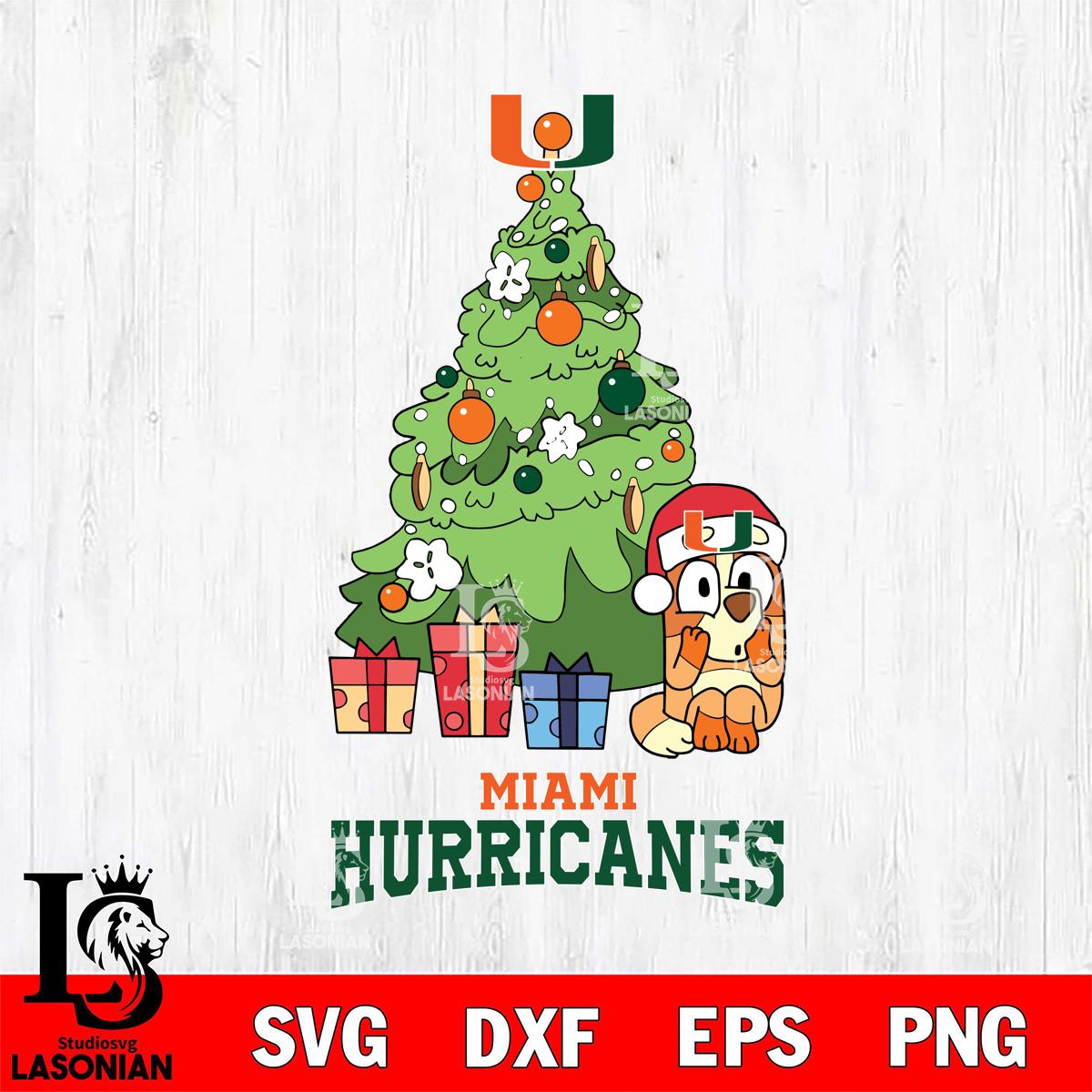 Miami Hurricanes Bluey Chilli Christmas Tree – lasoniansvg