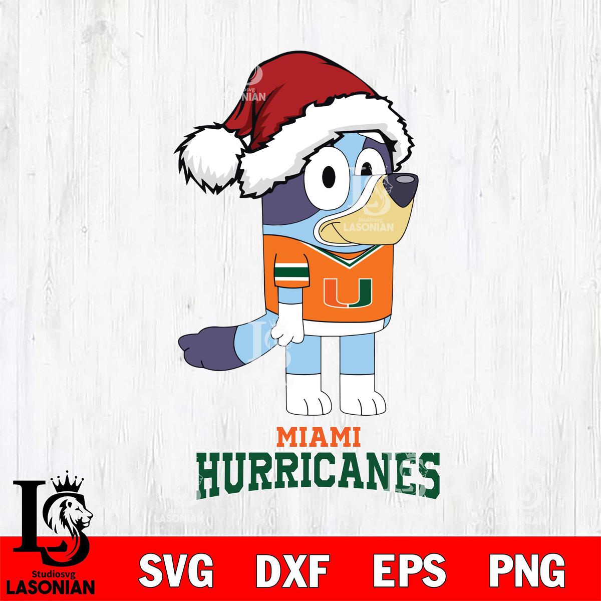 Miami Hurricanes Christmas Bluey Hat – lasoniansvg