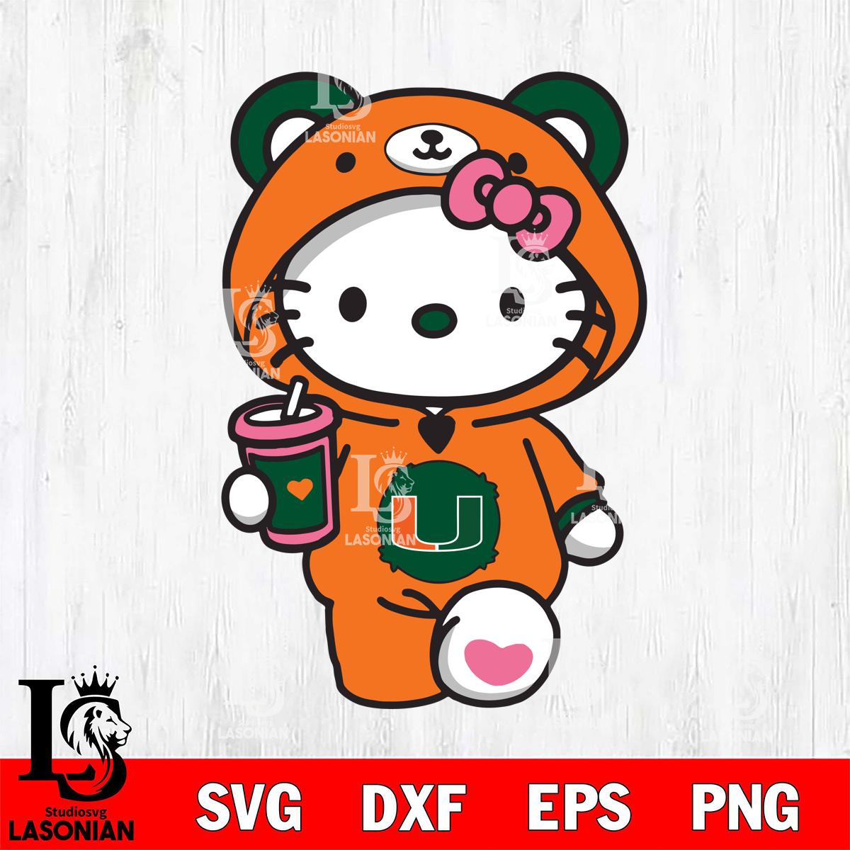 Miami Hurricanes Cute Hello Kitty – lasoniansvg