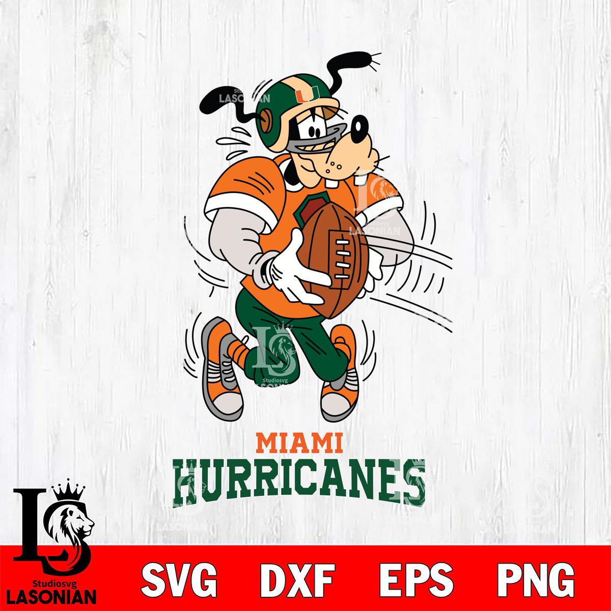 Miami Hurricanes Goofy Sport Football – lasoniansvg