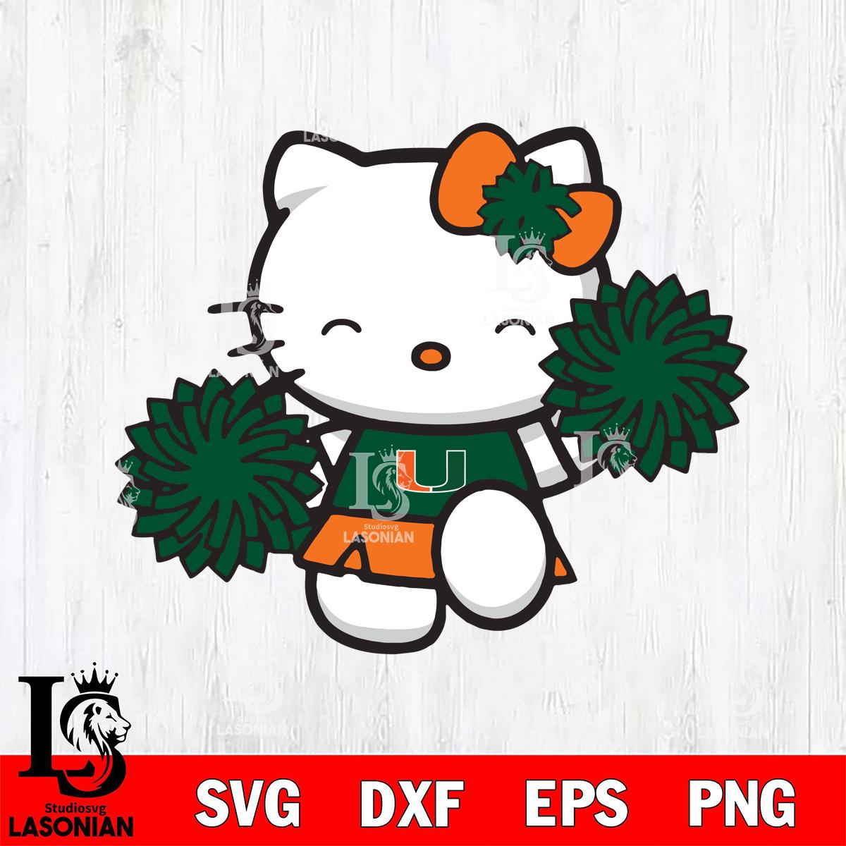 Miami Hurricanes Hello Kitty Cheerleader – lasoniansvg