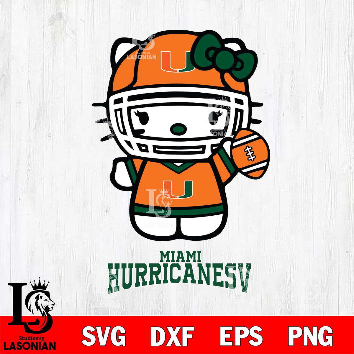 Miami Hurricanes Hello Kitty NCAA 1 – lasoniansvg
