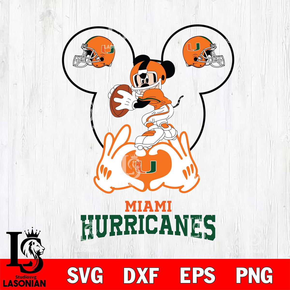 Miami Hurricanes Mickey Heart Rugby – lasoniansvg