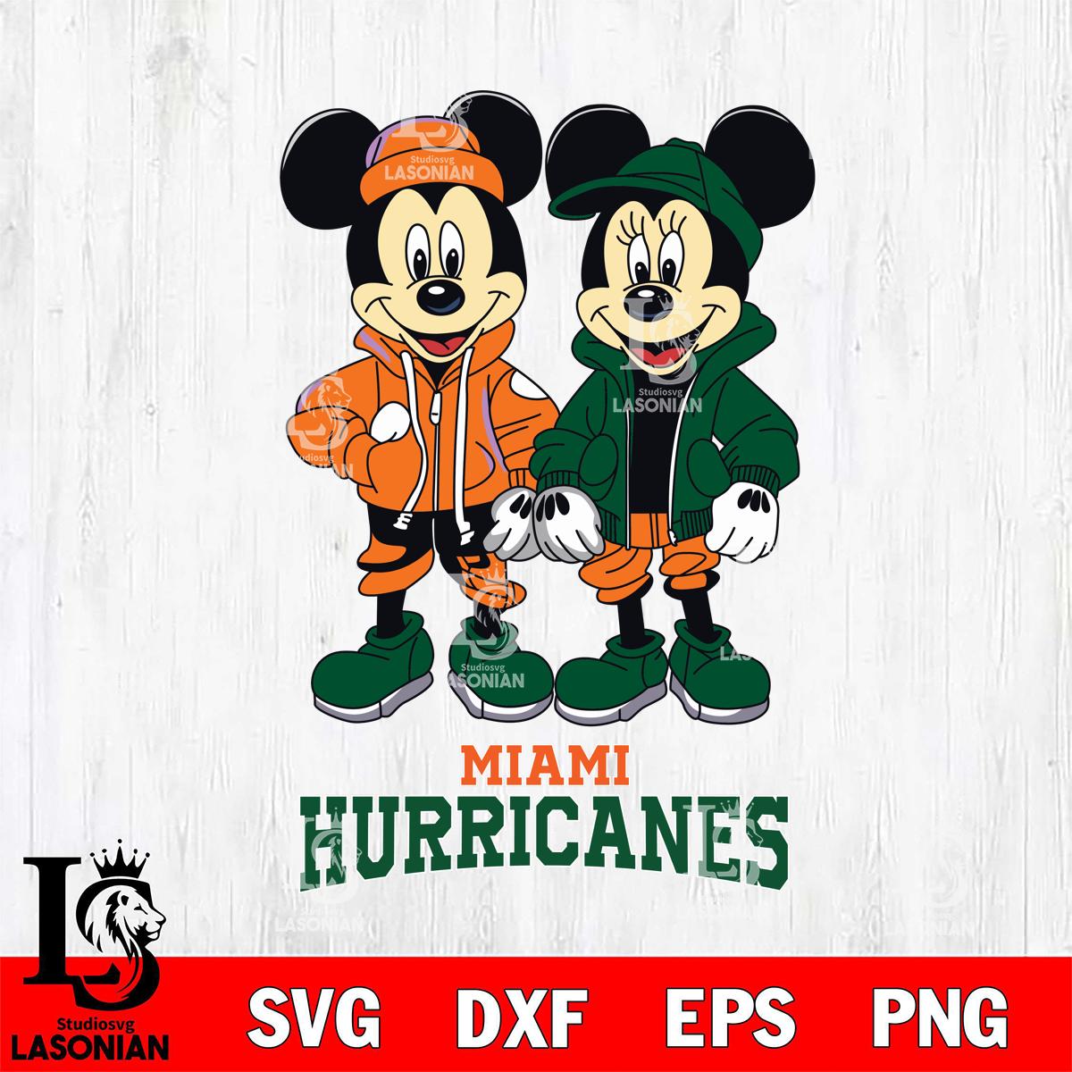 Miami Hurricanes Mickey Minnie Mouse Football – lasoniansvg