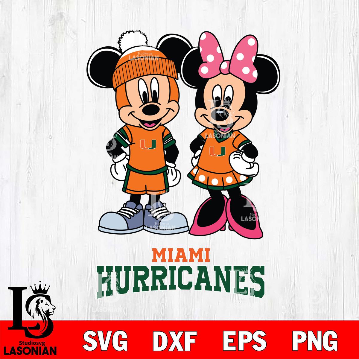 Miami Hurricanes Mickey Minnie Mouse Pink – lasoniansvg