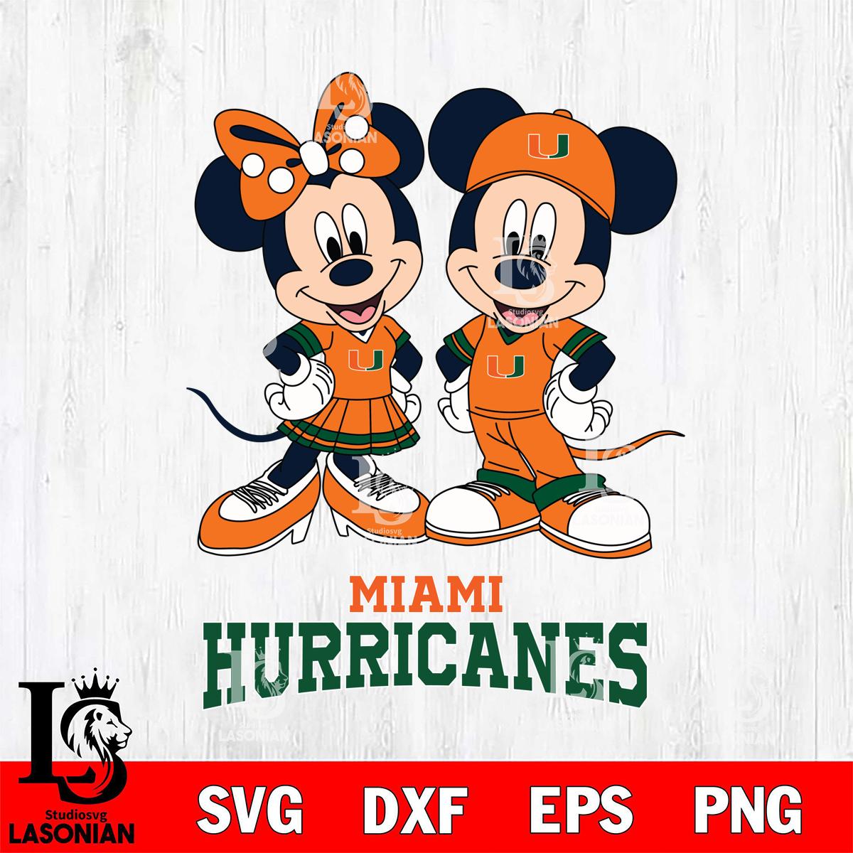 Miami Hurricanes Mickey Minnie Mouse rugby ball – lasoniansvg