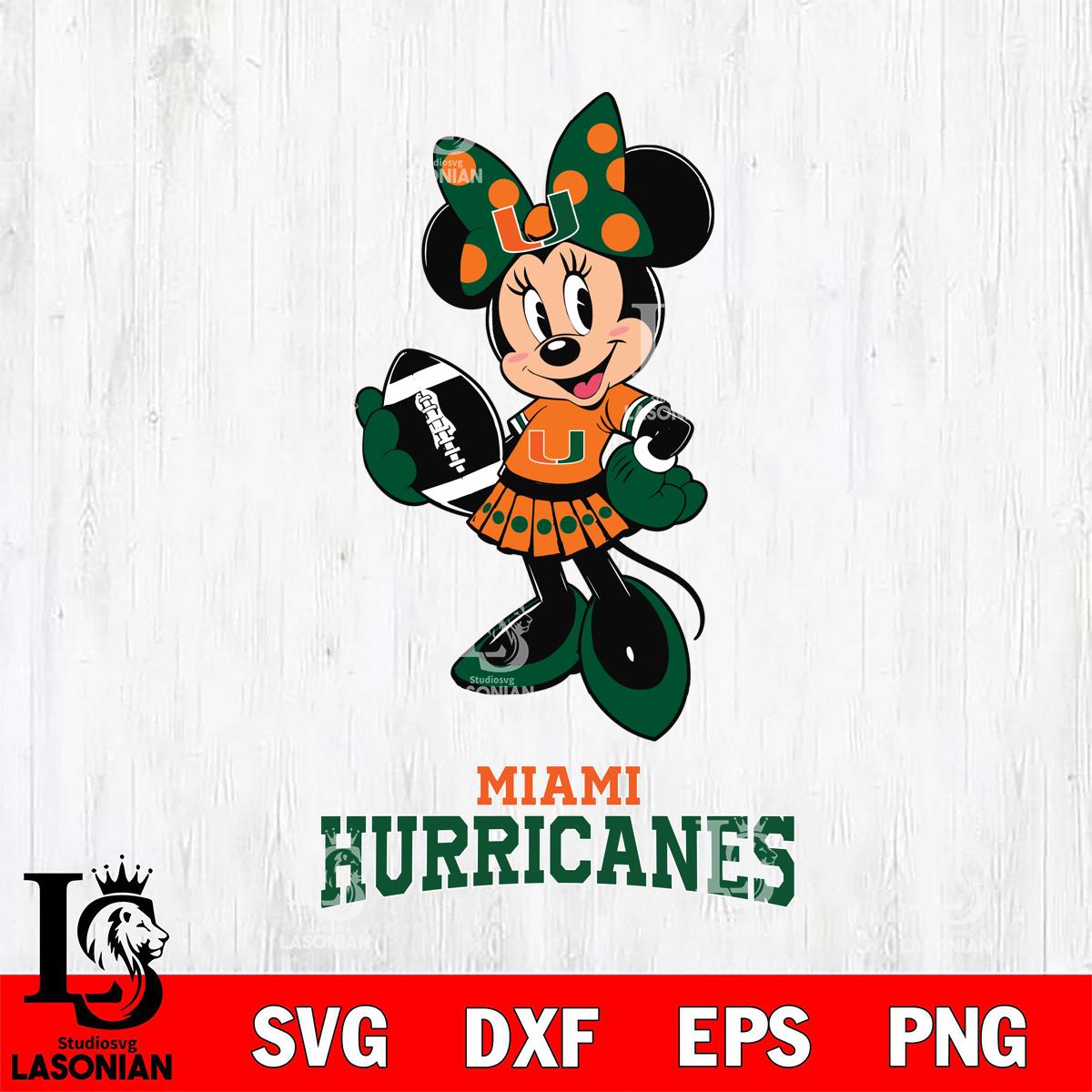 Miami Hurricanes Minnie Mouse – lasoniansvg