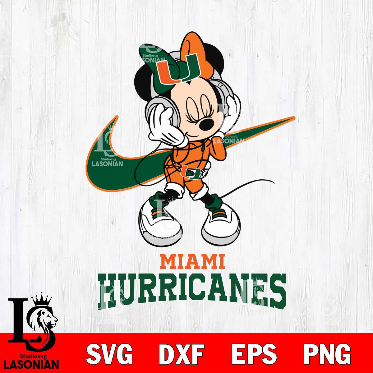 Miami Hurricanes Minnie Mouse Dancing NIKE – lasoniansvg