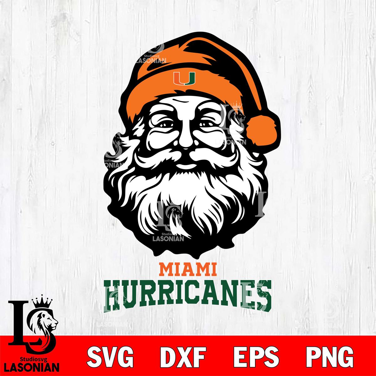 Miami Hurricanes Santa Claus Christmas – lasoniansvg