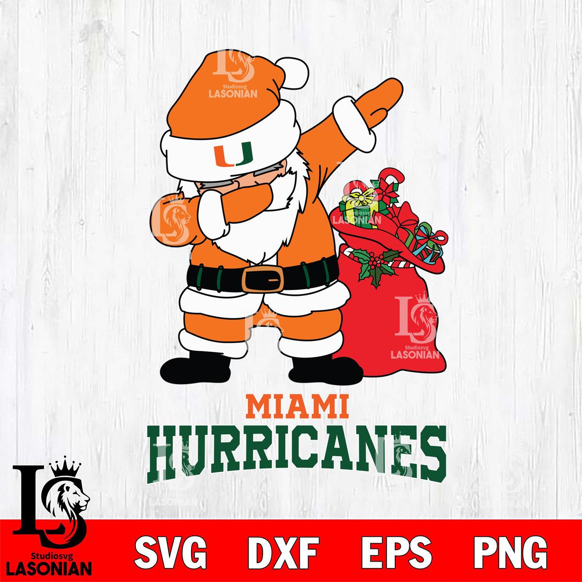 Miami Hurricanes Santa Dabbing Christmas – lasoniansvg
