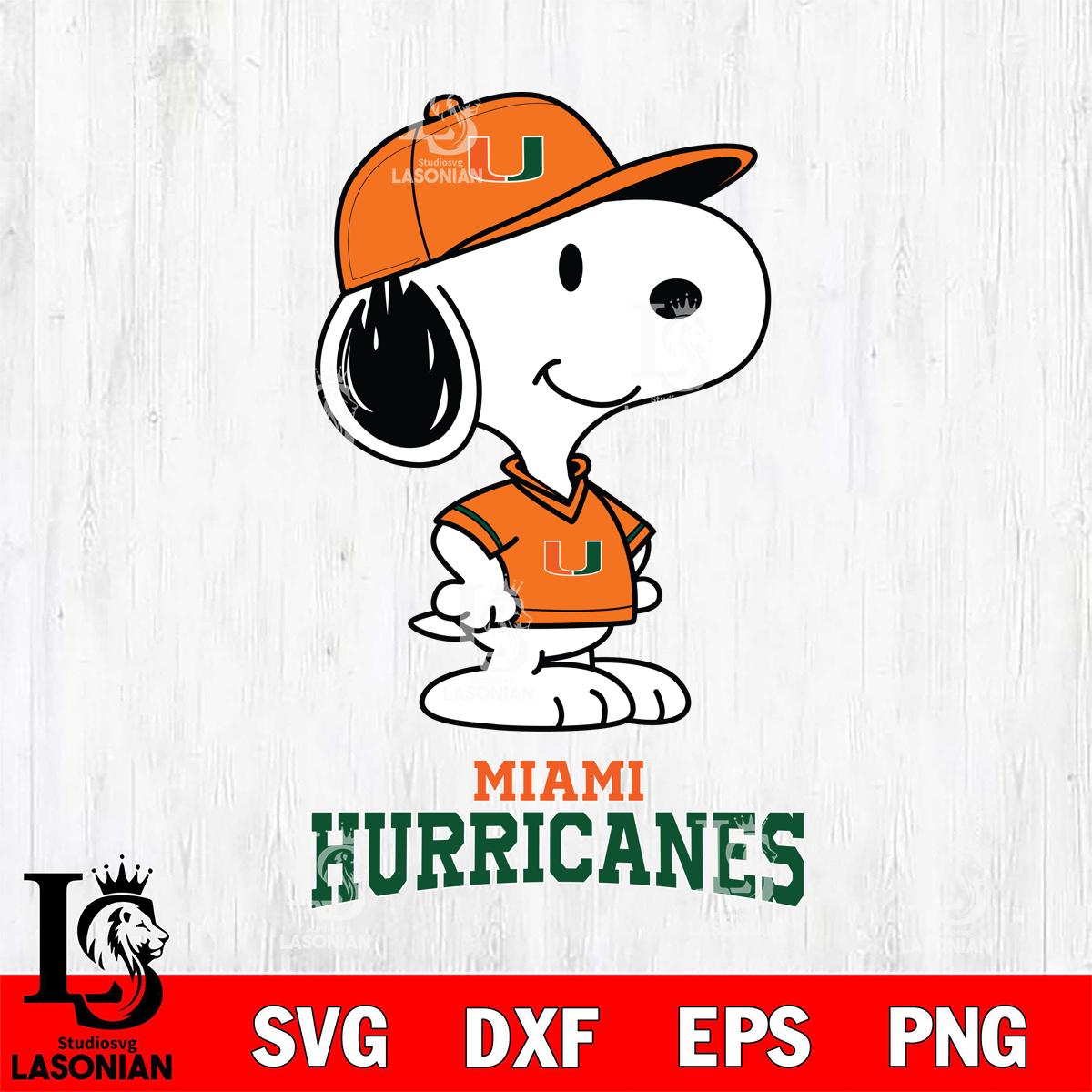 Miami Hurricanes Snoopy Football sport – lasoniansvg