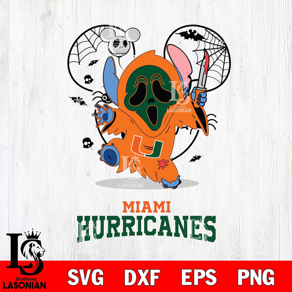Miami Hurricanes Stitch Ghost Face Halloween 2 – lasoniansvg