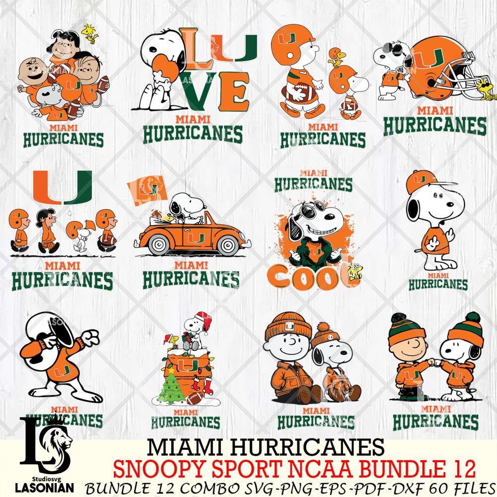 Miami Hurricanes Snoopy NCAA Bundle 12 SVG – lasoniansvg