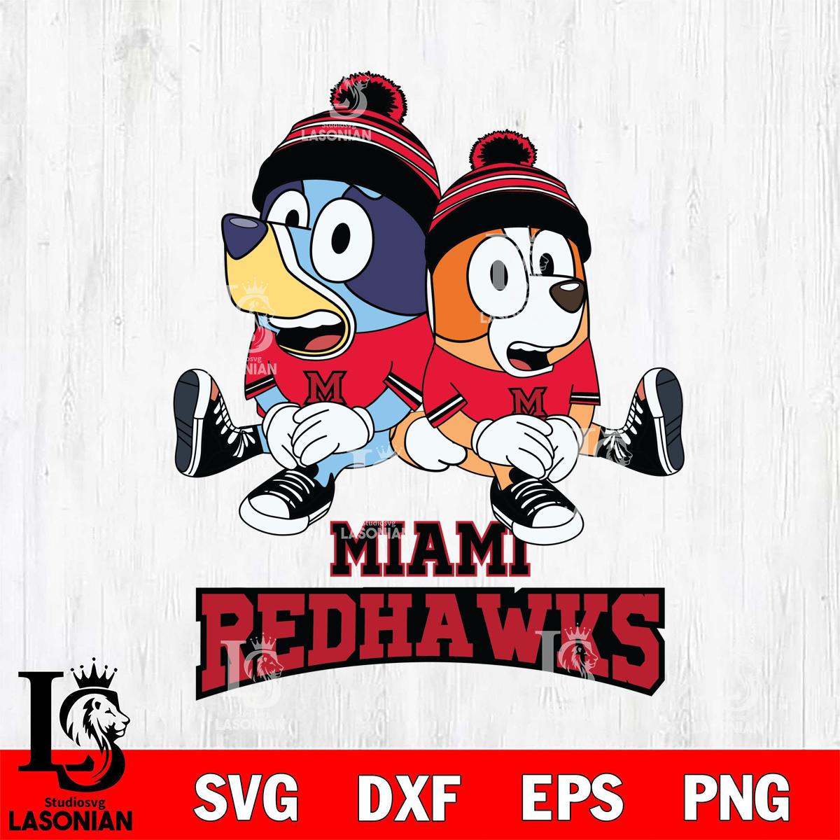 Miami RedHawks Bluey & Bingo 8 – lasoniansvg