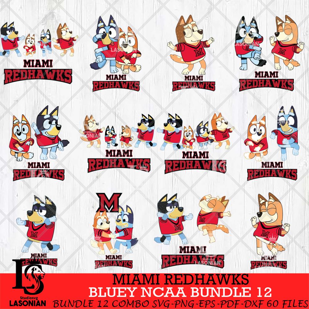 Miami RedHawks Bluey Dace Mode NCAA Bundle 12 SVG – lasoniansvg