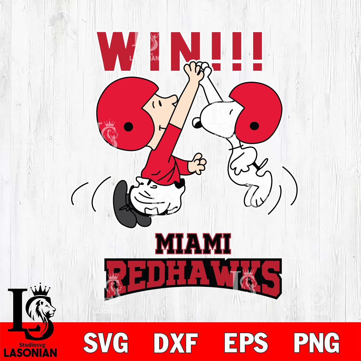 Miami RedHawks Charlie Brown and Snoopy Win – lasoniansvg