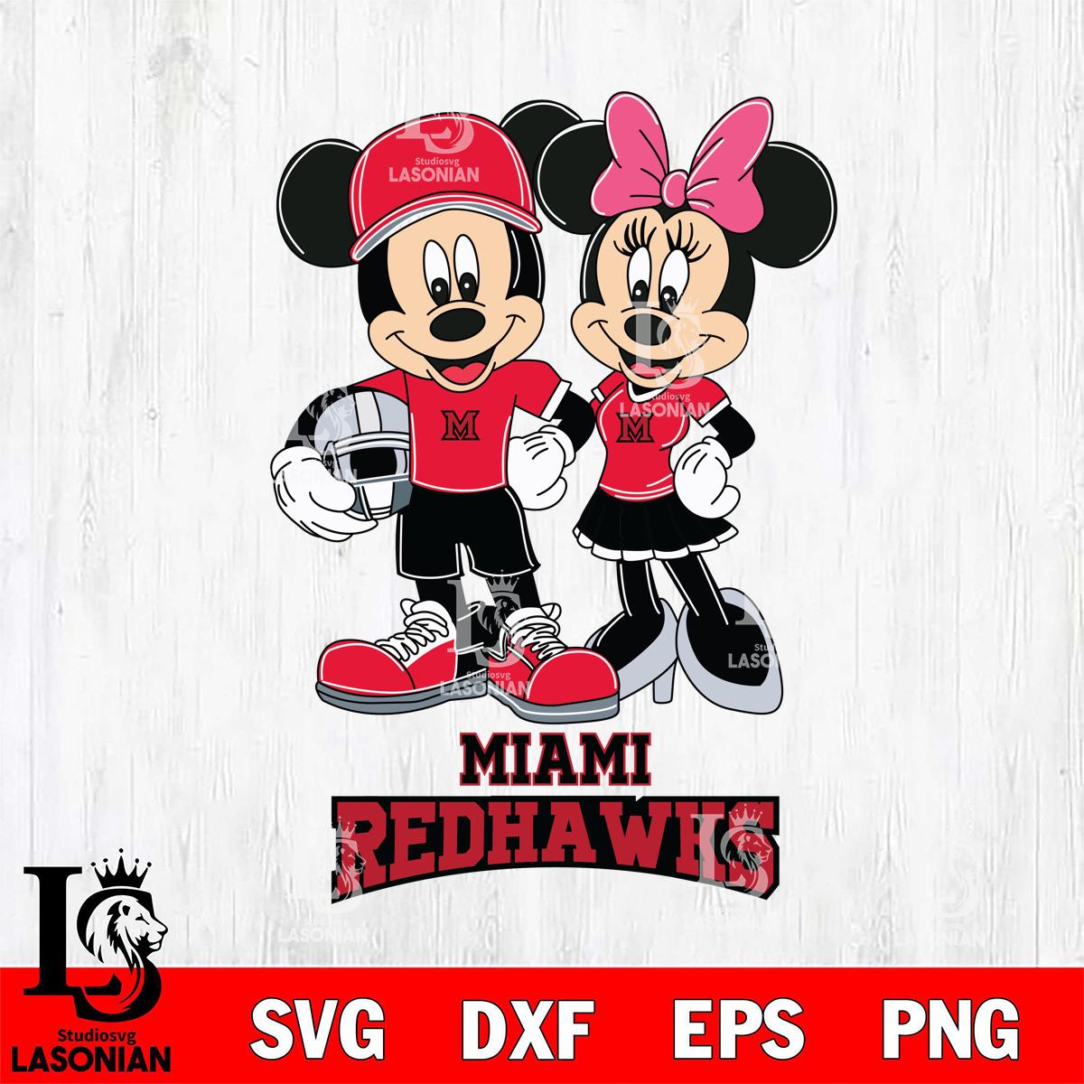Miami RedHawks Mickey Minnie Mouse Helmet – lasoniansvg
