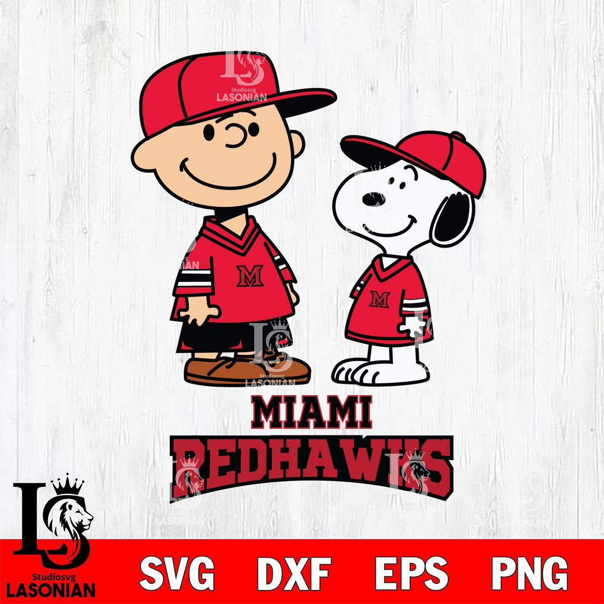 Miami RedHawks Peanuts Snoopy Football – lasoniansvg