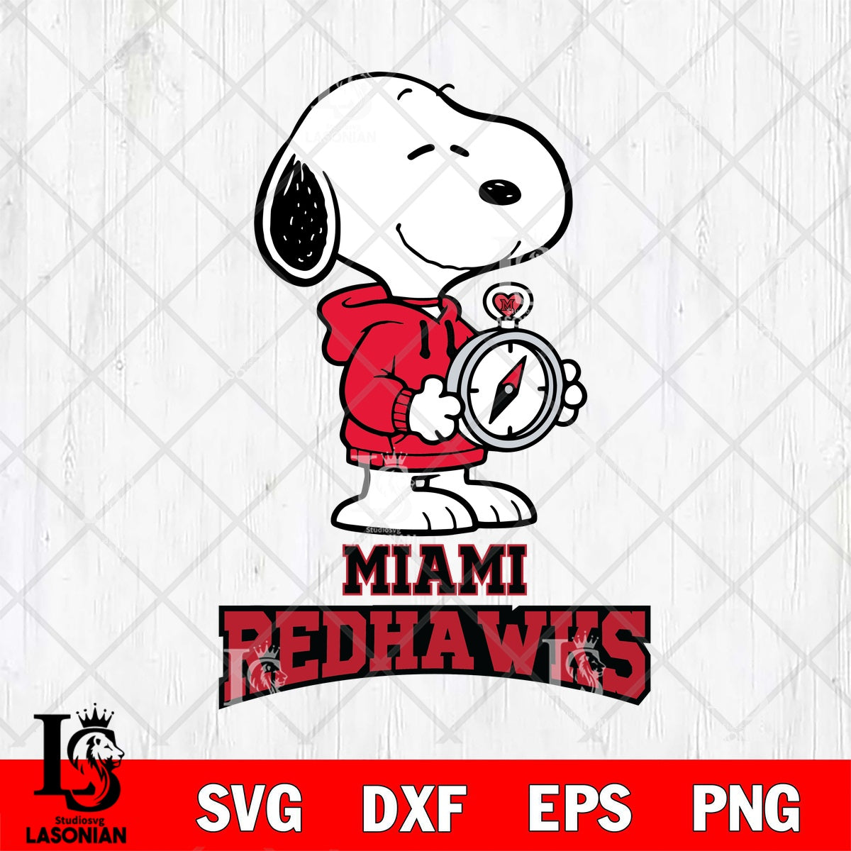 Miami RedHawks Snoopy Holding Compass File cut , Criucut , Silhouette ...