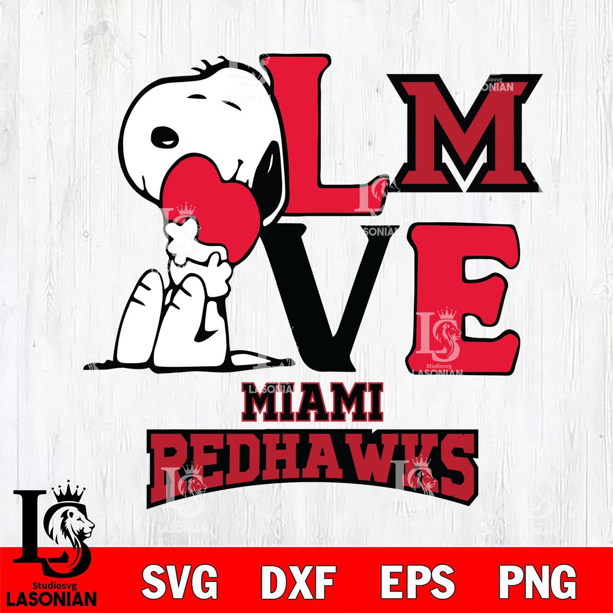 Miami RedHawks Snoopy Sport 10 – lasoniansvg