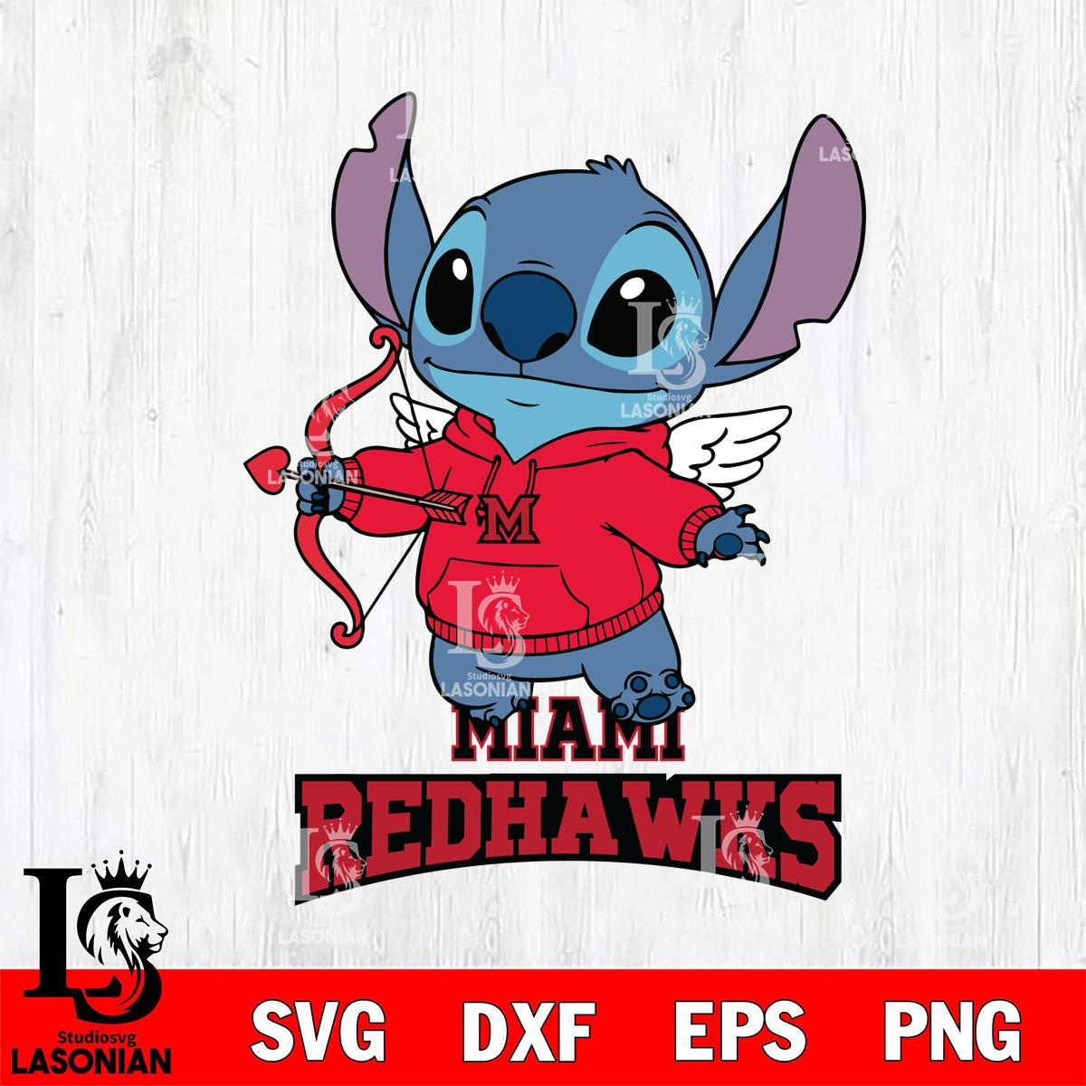 Miami RedHawks Stitch Cupid Digital Download, NCAA SVG DXF EPS PNG PDF ...