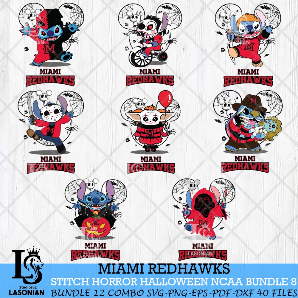 Miami RedHawks Stitch Horror Halloween Bundle NCAA – lasoniansvg